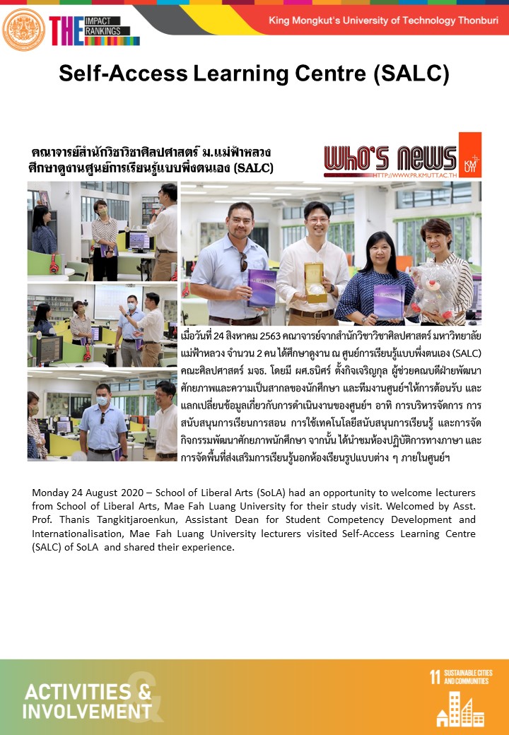 SDG 11: Sustainable Cities and Communities – Sustainability @ KMUTT