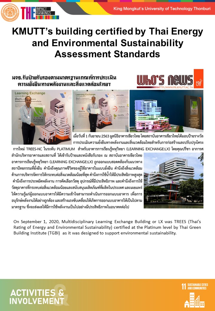 SDG 11: Sustainable Cities and Communities – Sustainability @ KMUTT