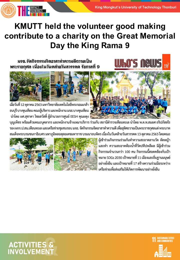 SDG 11: Sustainable Cities and Communities – Sustainability @ KMUTT